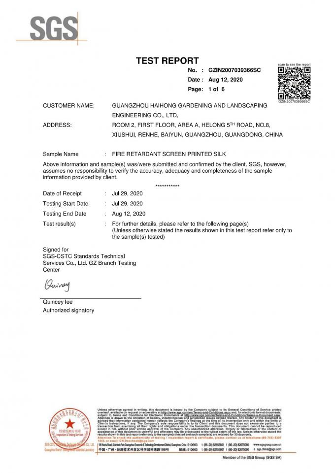 Fire Proof Certification ASTM E84 Artificial Pine Tree