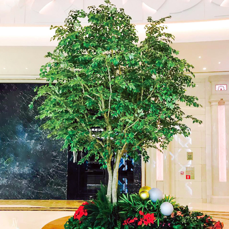B Style Large Artificial Ficus Tree Custom Height Shopping Mall Foliage ...