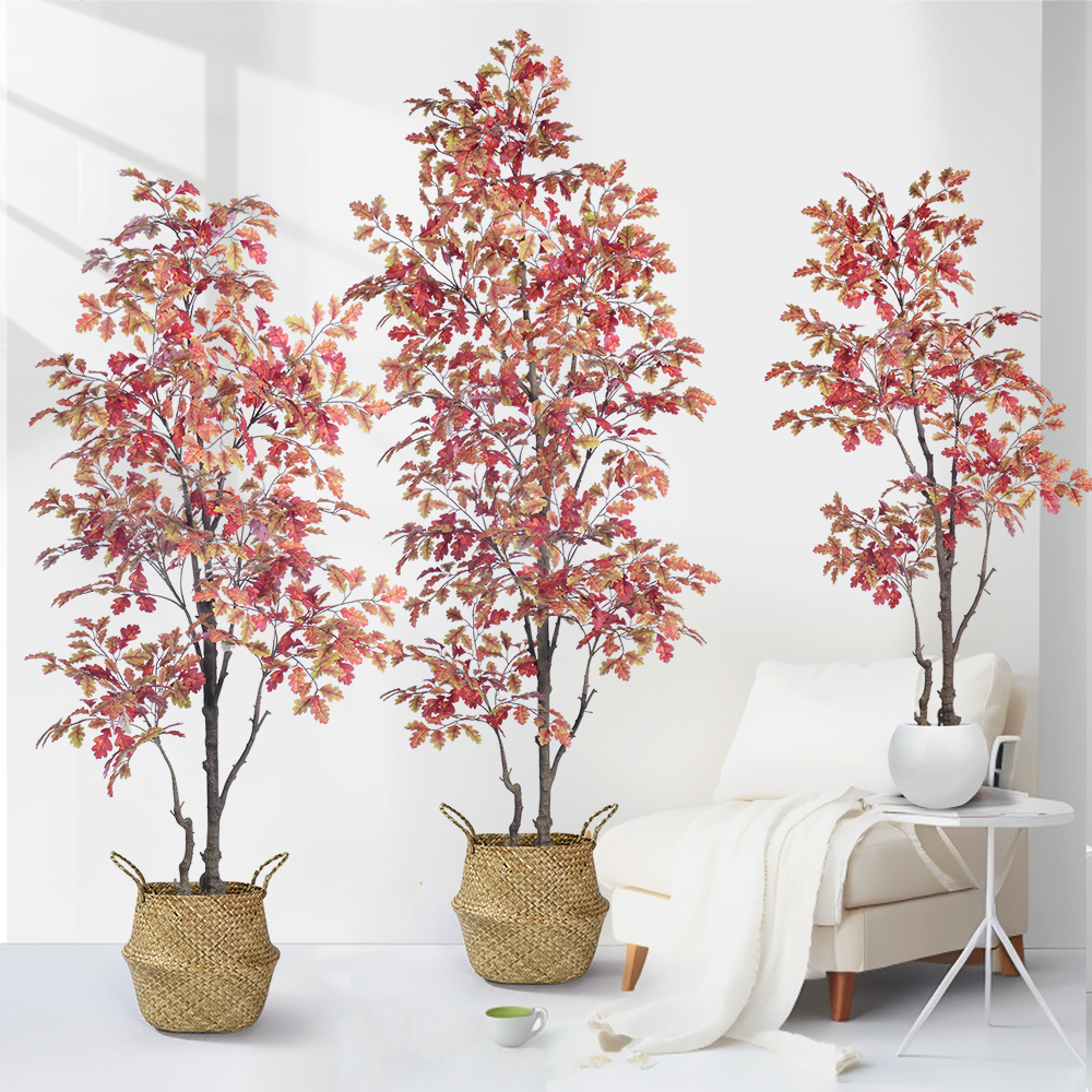 Autumn Oak Tree Artificial Plant in Pot - 160cm / 185cm / 210cm ...