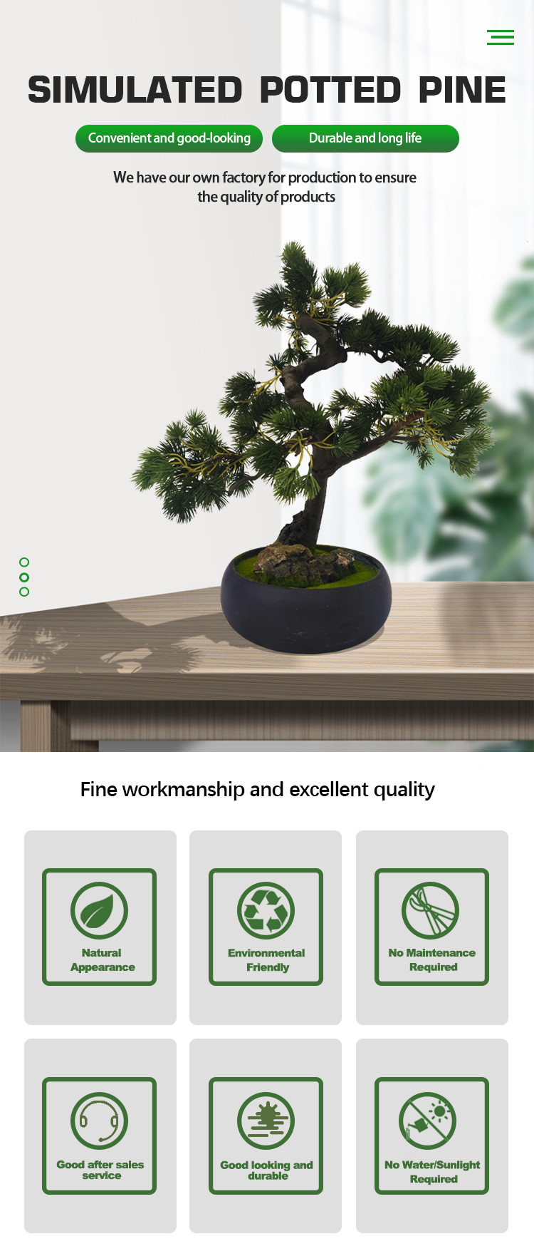 50cm Artificial Pine Trees Fake Potted Plants Bonsai For Office Decoration
